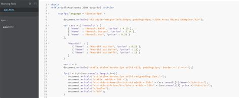 json table example
