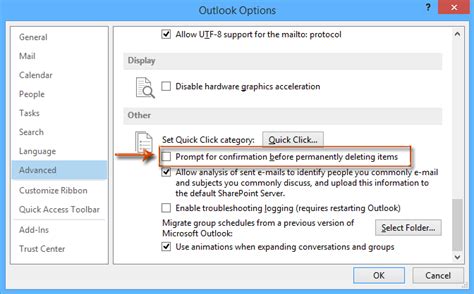How To Disable Permanently Deleting Confirmation In Outlook