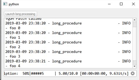 python how to correctly redirect stdout logging and tqdm into a pyqt
