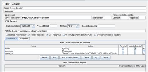 cake php login web service load testing using jmeter