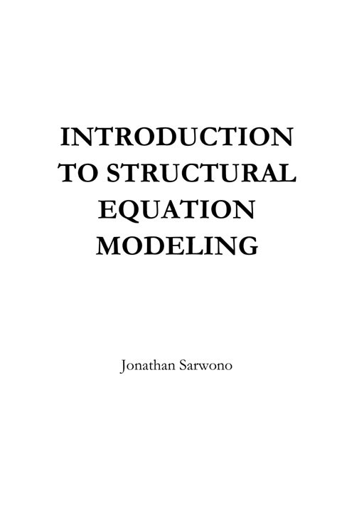 Pdf Introduction To Structural Equation Modeling