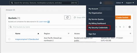 how to generate an amazon s3 bucket and obtain aws access key id and