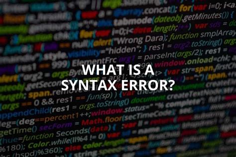 what is a syntax error brief explanation dopinger