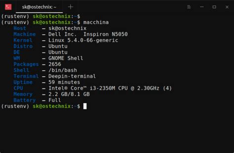 display linux system information in terminal using macchina ostechnix