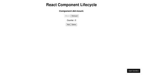 reactjs component lifecycle codesandbox