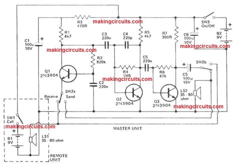 Intercom Circuit Diagram Using Transistor