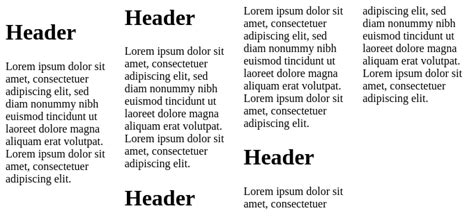 css handling column breaks in multi column layout