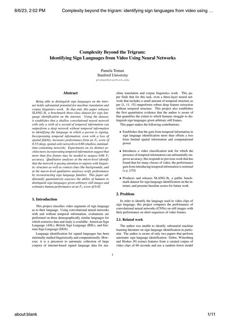 Solution Complexity Beyond The Trigram Identifying Sign Languages From