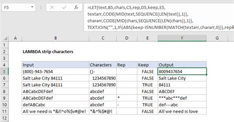 lambda strip characters excel formula exceljet