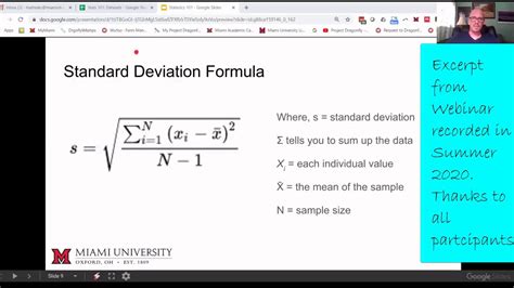 Measures Of Dispersion How To Calculate Standard Deviation Youtube