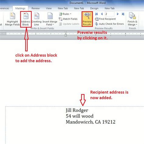 how to merge and create envelopes and labels in microsoft word 2010