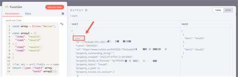 working with arrays and items removing json from items questions