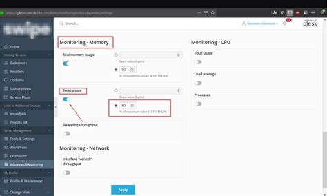 after upgrade to plesk obsidian warnings appeared about high swap usage