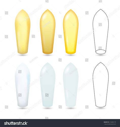 Rectal Suppositories White Yellow Realistic Vector Stock Vector