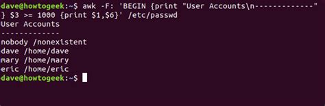 how to use the awk command on linux
