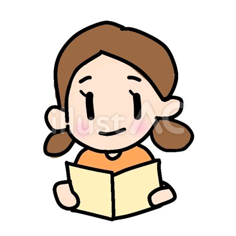 本を読む女の子イラスト No 22578544／無料イラスト フリー素材なら「イラストac」