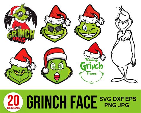 The Grinch Face Funny Grinch Svg Grinch Christmas Svg Digital File