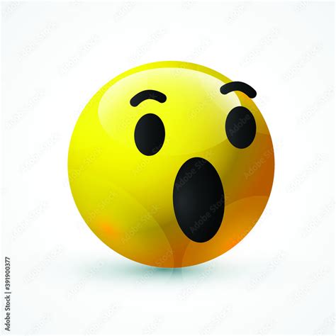 Vector Round Yellow Cartoon Bubble Surprise Surprised Emoticons Comment