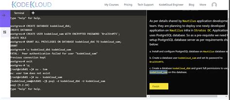 postgres install and configure task failed kodekloud devops