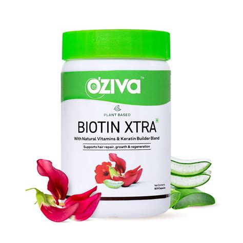 Buy Oziva Plant Based Biotin Xtra 60 Capsules Biotin Capsules For