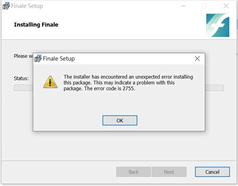 installation error makemusic help center