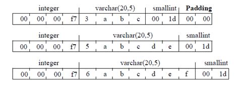how is varchar data type stored in disks