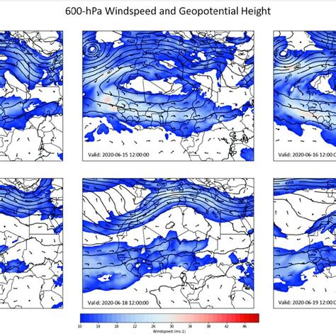 Era5 Reanalysis Of 600 Hpa Wind Speed Ms 1 Shaded Geopotential