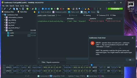 error editing row with json column · issue 769 · heidisql