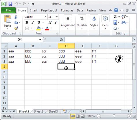 abc microsoft excel 2010 insert column ribbon insert