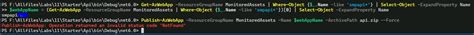 lab 11 publish azwebapp operation returned an invalid status code