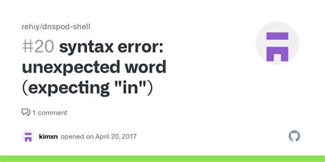 syntax error unexpected word expecting in · issue 20 · rehiy