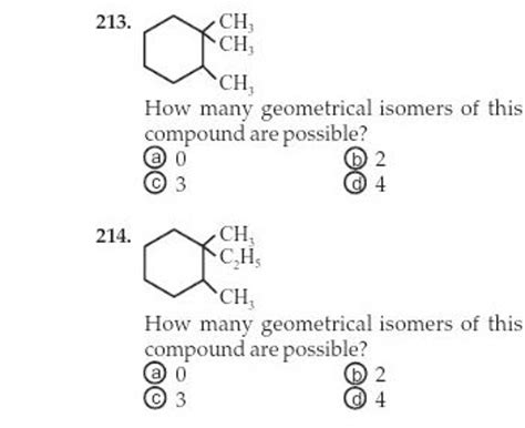 213 How Many Geometrical Isomers Of This Compound Are Possible Filo
