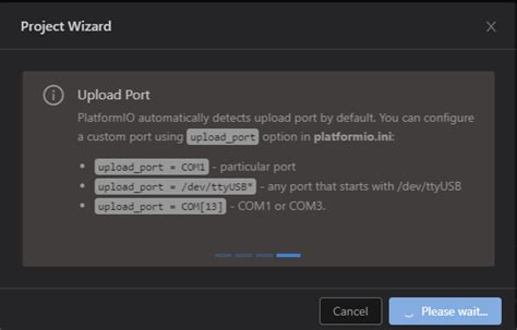 cannot creat project with vscode always please wait platformio home