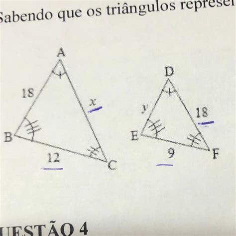 Sabendo Que Os Triângulos Representados Abaixo São Semelhantes
