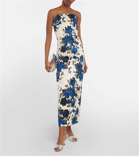 Yulie Floral Taffeta Midi Dress In Multicoloured Emilia Wickstead
