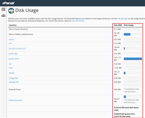 how to check disk space usage folder size in cpanel siam naulak