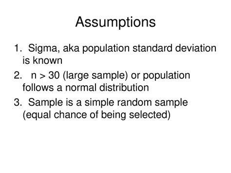 Confidence Intervals For A Population Mean Standard Deviation Known