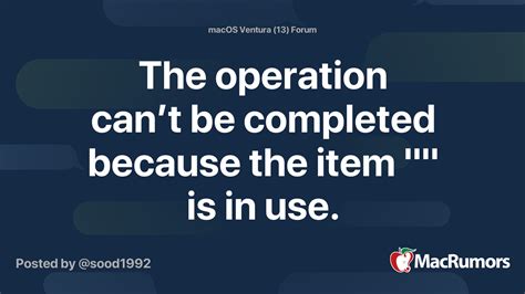 the operation can t be completed because the item is in use