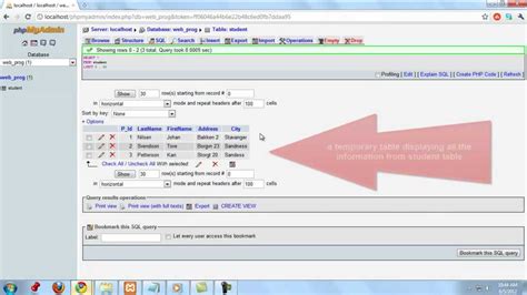 how to create table in phpmyadmin using query decoration
