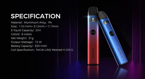 Uwell Caliburn A2 Kit 15w 520mah Pod System Kit