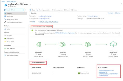tutorial to verify data upload from azure data box disk to storage