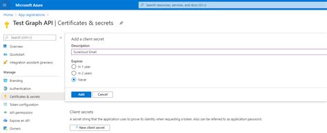 configuring azure ad to allow surecloud to use api mailbox