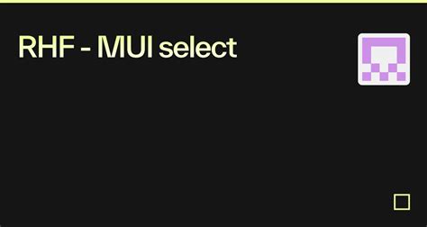 rhf mui select codesandbox