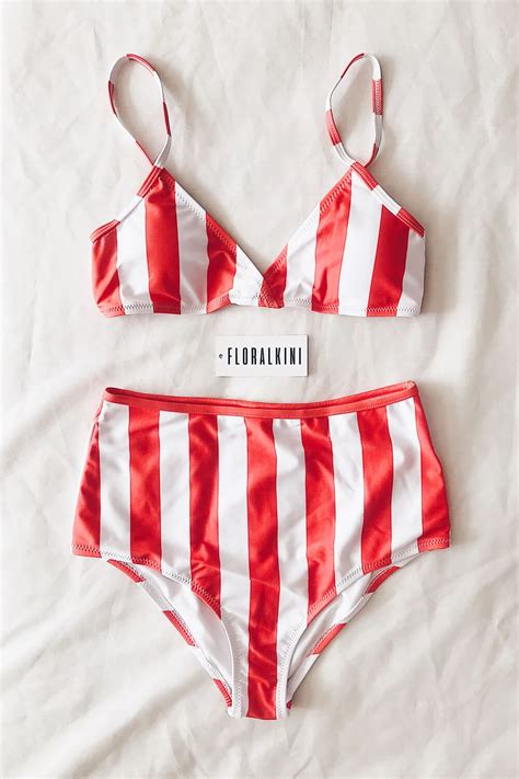 Red White Striped Bikini Top Stripes Bikini Top Bikini Tops Striped