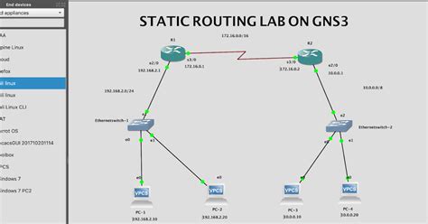 hackingdna static routing lab on gns3