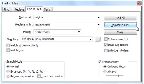 quickly edit csv files with advanced find and replace tools in notepad