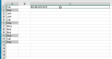excel formula how to concatenate multiple match results addresses