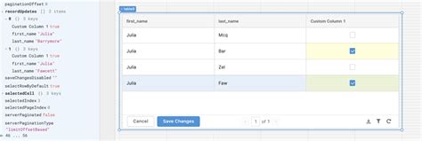 how do i get the value of checkboxes of custom columns app building