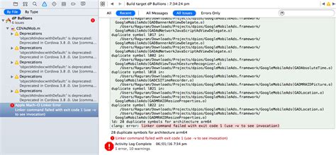 ios 28 duplicate symbols for architecture arm64 stack overflow