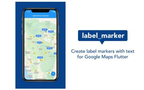 flutter plug in for map markers with text labels